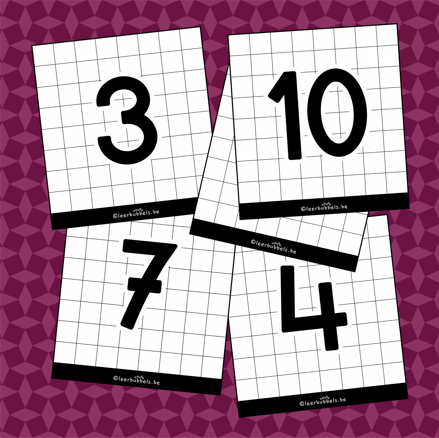 Cijfers en getalbeelden voor kleuters en speelleerklas - Leerbubbels